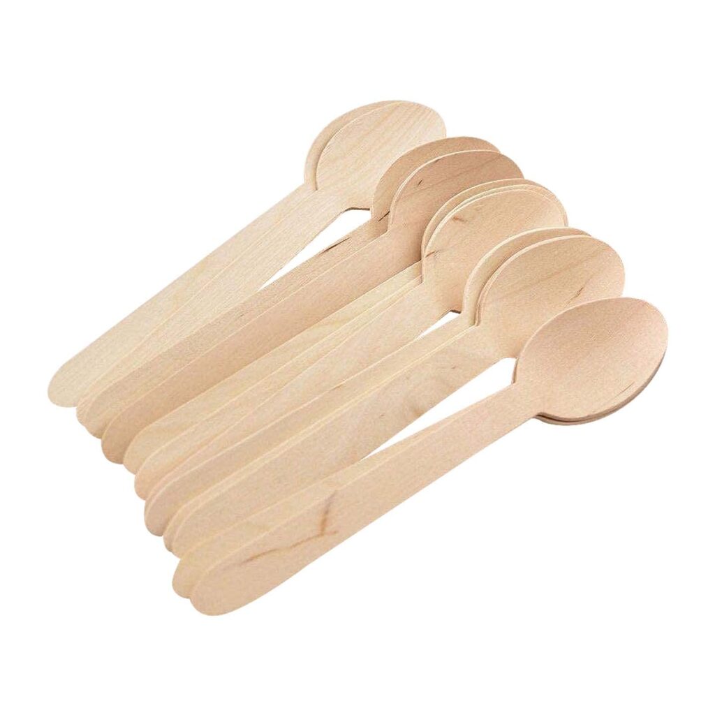 BPS - 140mm Disposable Wooden Spoon at Factory Price