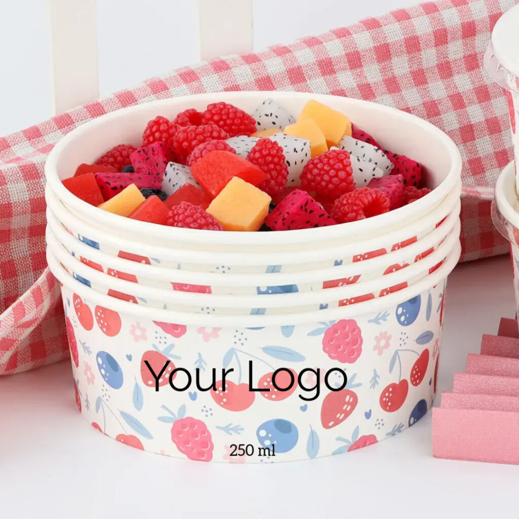 Logo Printed & Fully Customize 250ml Ice Cream Cups Manufacturer